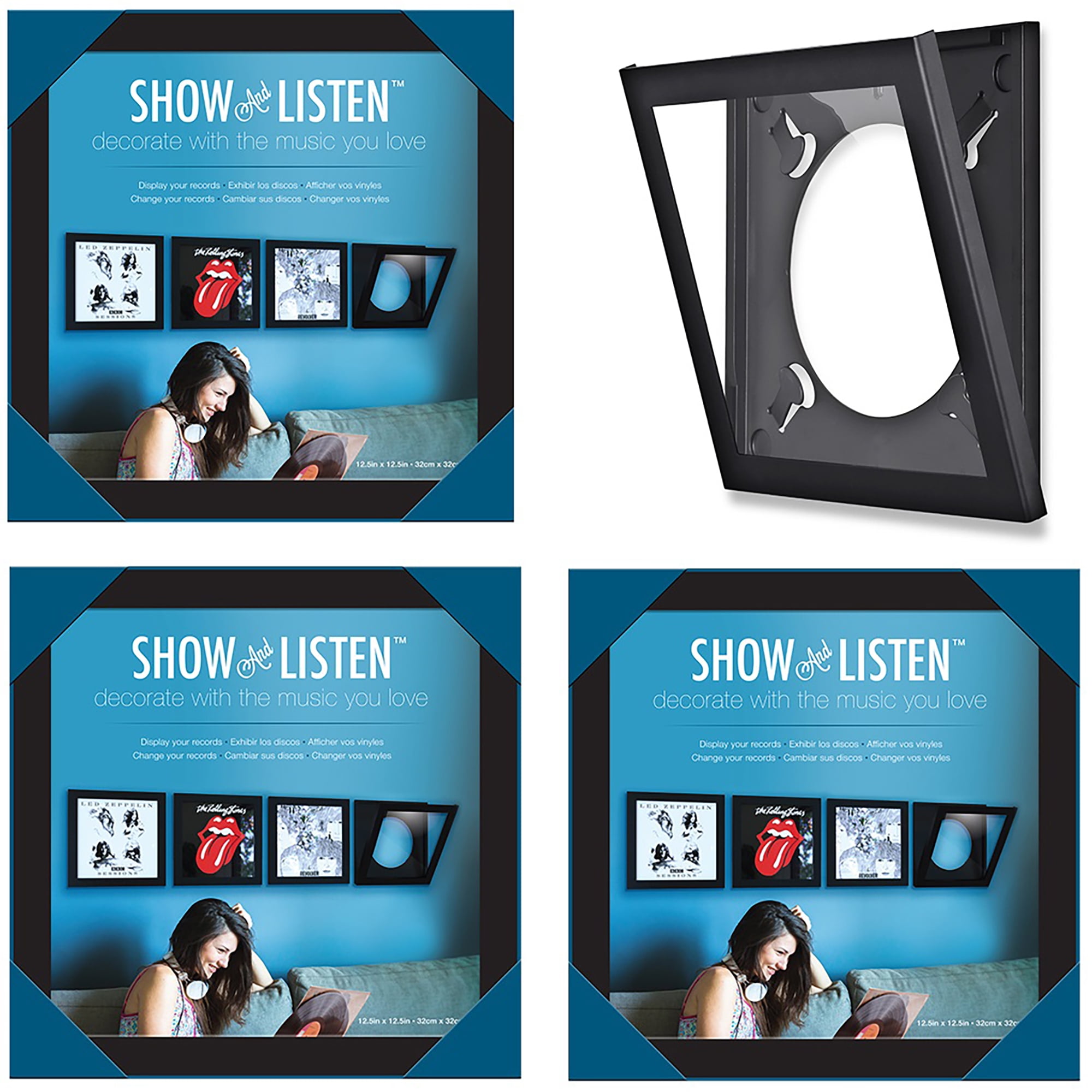 Show & Listen Album Cover 4 Pack Display Frame - Vinyl LP Record Wall ...