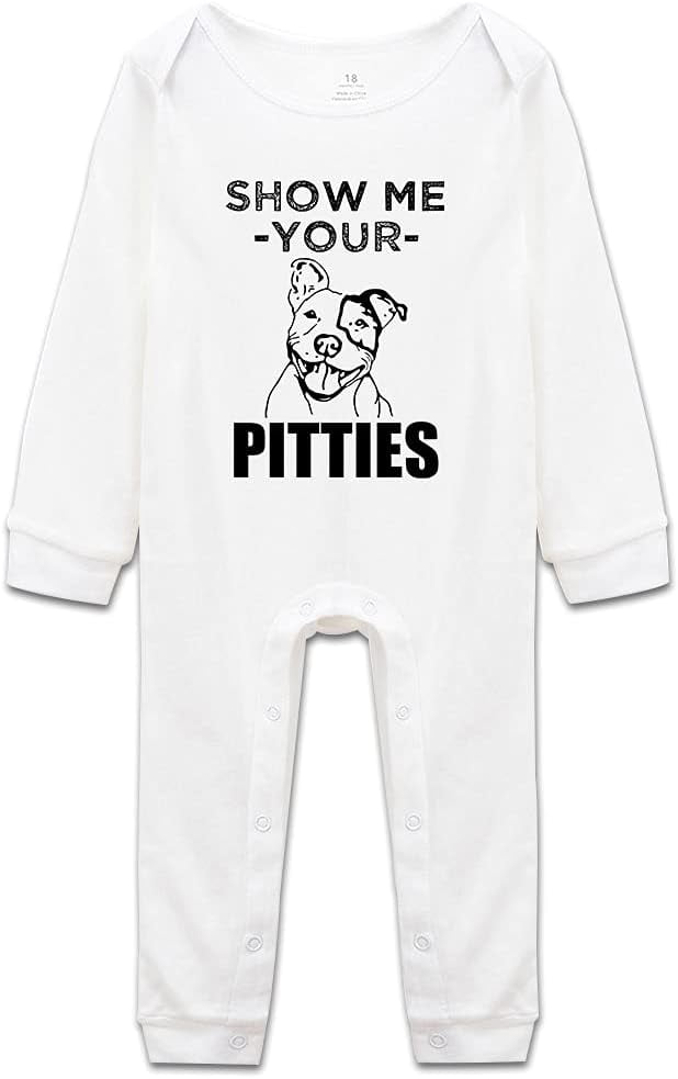 Show Me Your Pitties Pitbull Baby Climbing 0-24 Months Bodysuit, Long ...