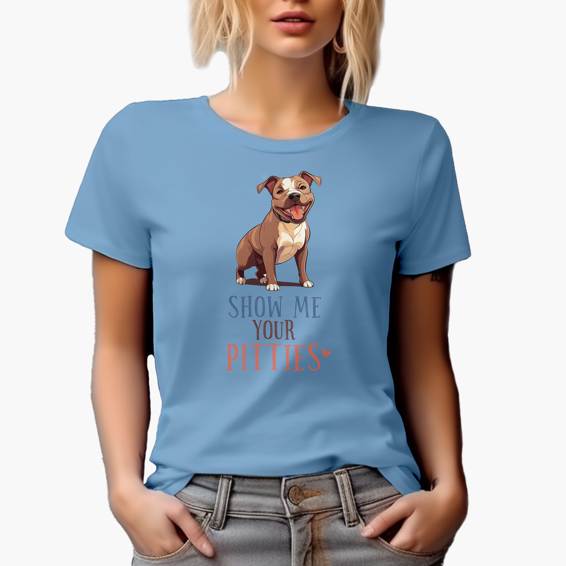 Show Me Your Pitties with a Pitbull Terrier Dog Art Merch Gift, Baby ...