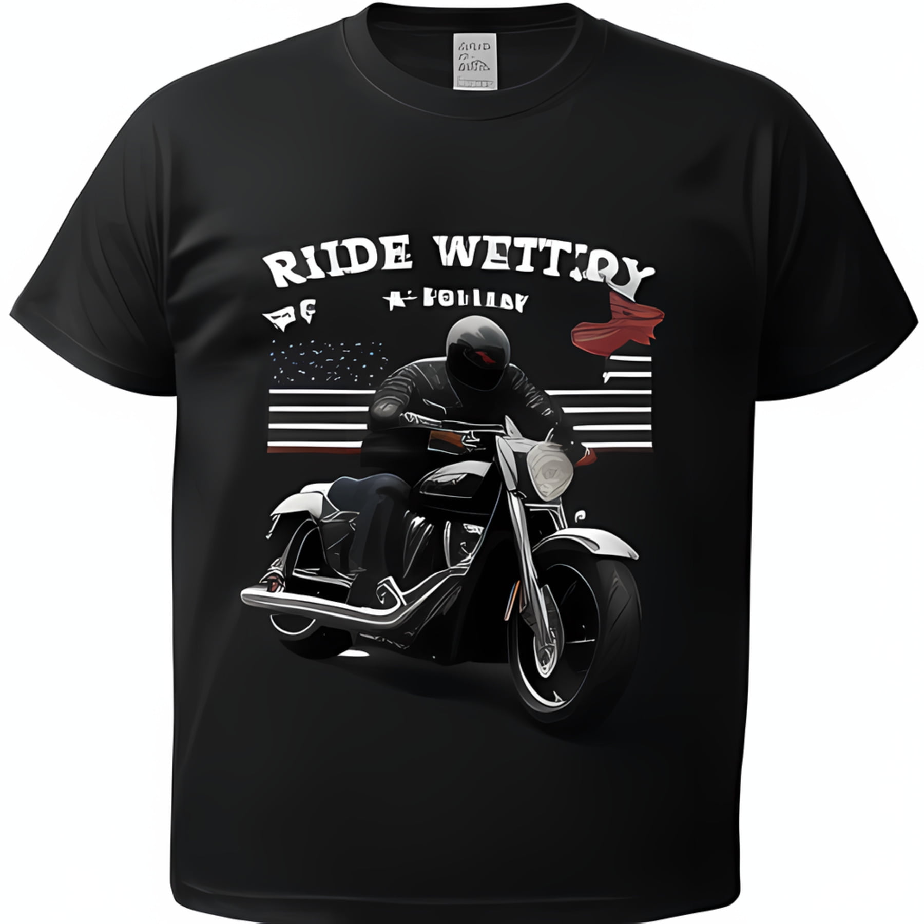 Show Your Patriotism in Style with our Biker Themed Black T-Shirt ...