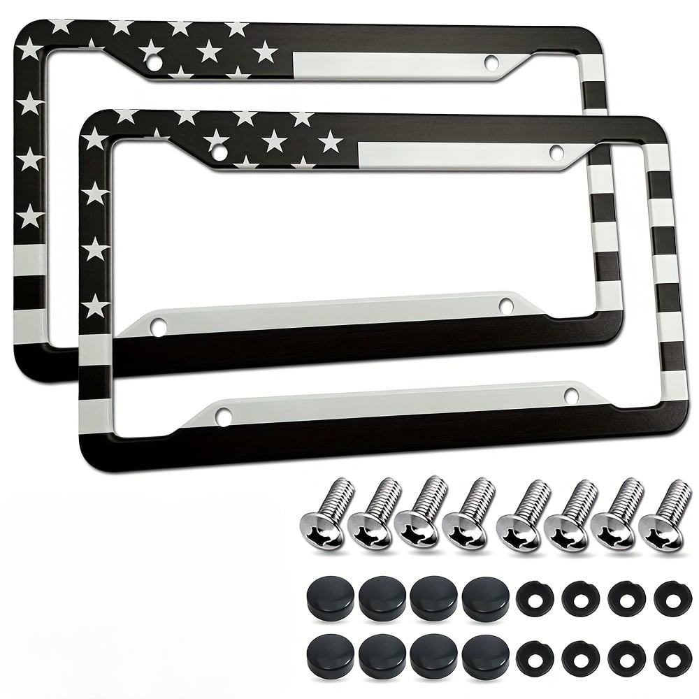 Show Your Patriotism with These 2PCS American Flag License Plate Frames ...
