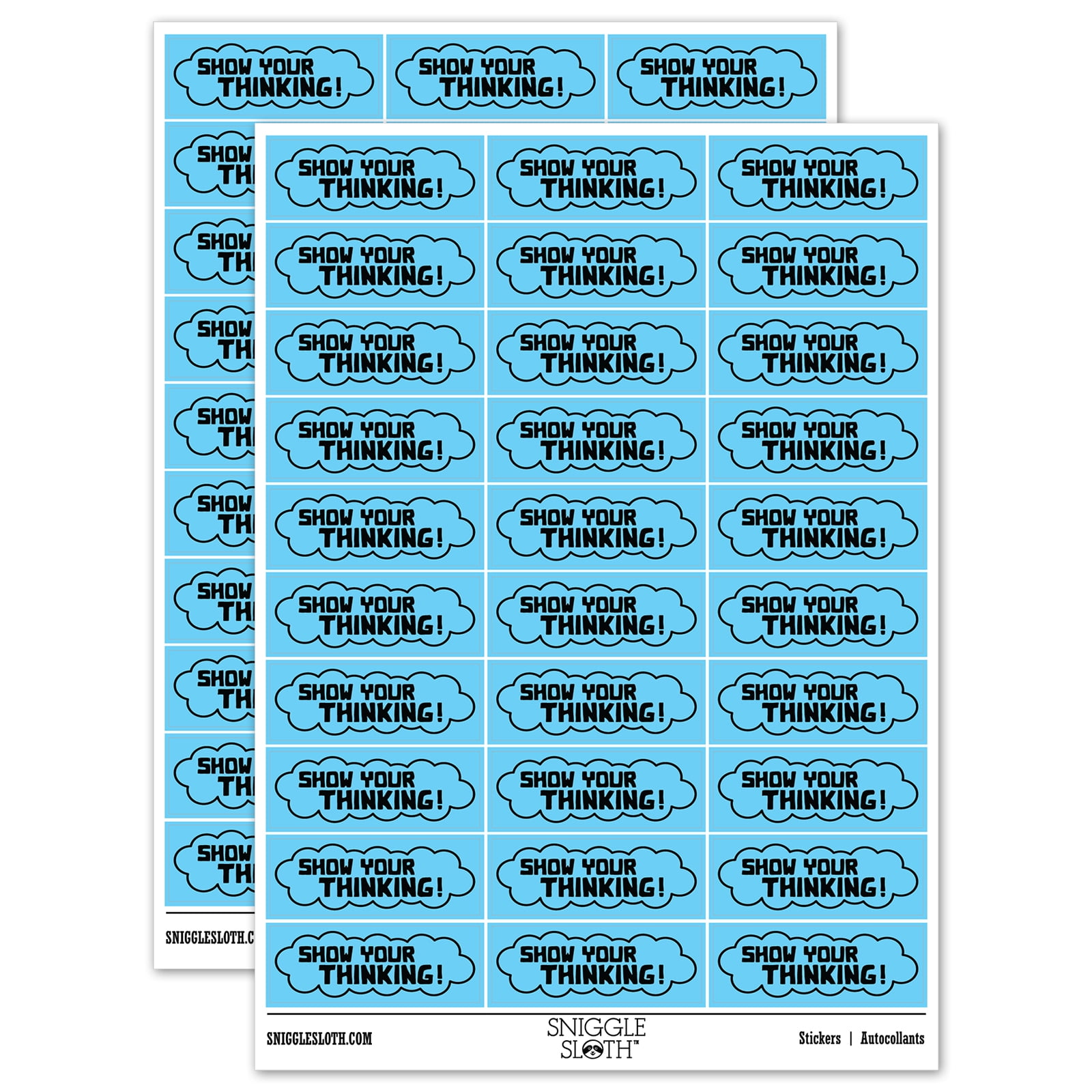 Show Your Thinking Thought Bubble Teacher Student School Sticker Set ...