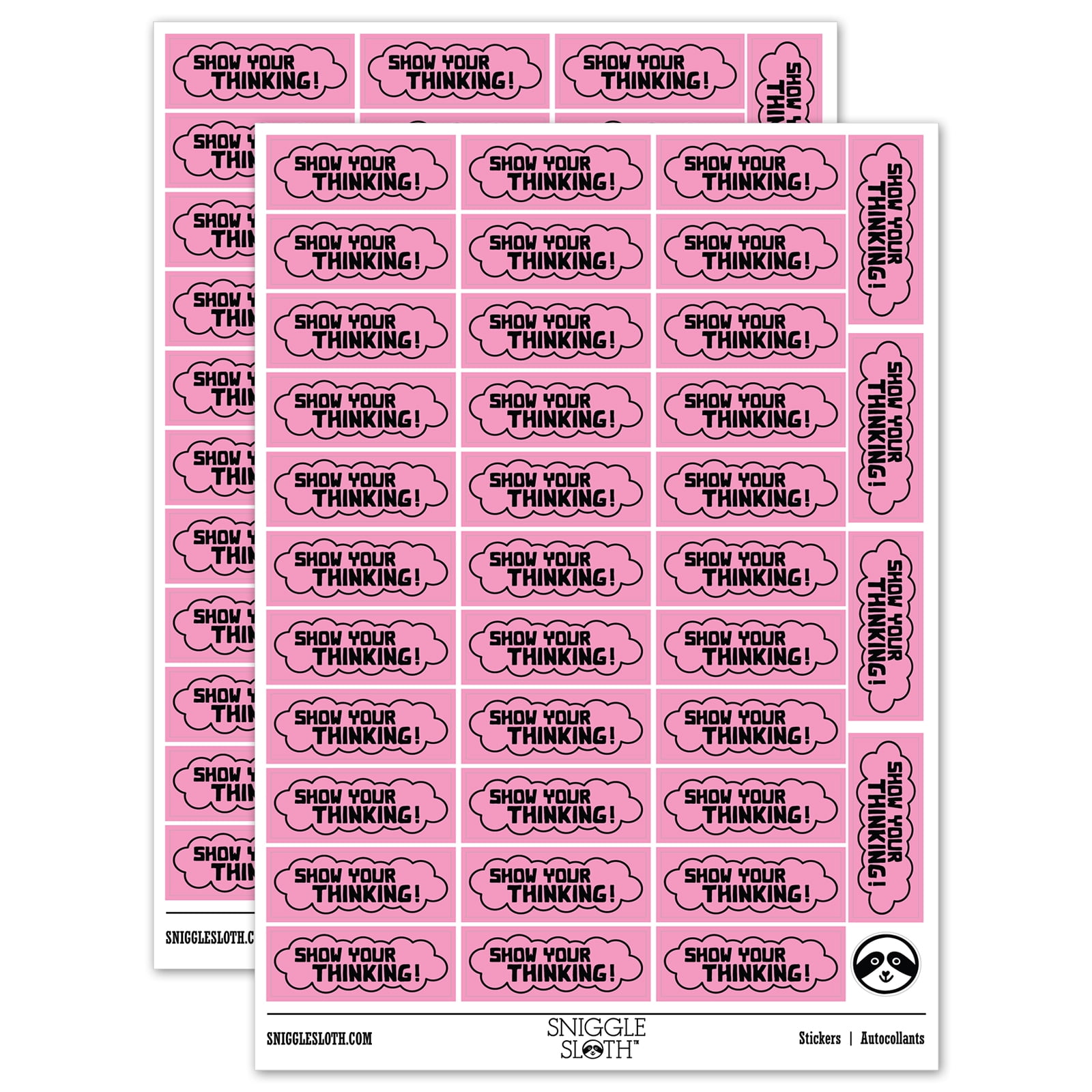 Show Your Thinking Thought Bubble Teacher Student School Sticker Set ...