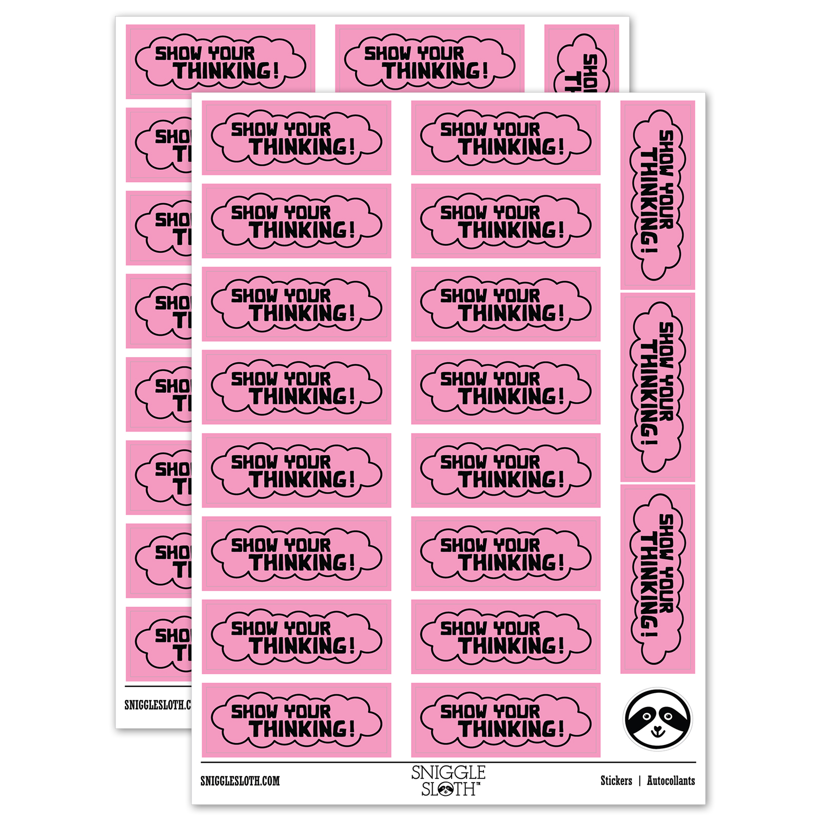 Show Your Thinking Thought Bubble Teacher Student School Sticker Set ...