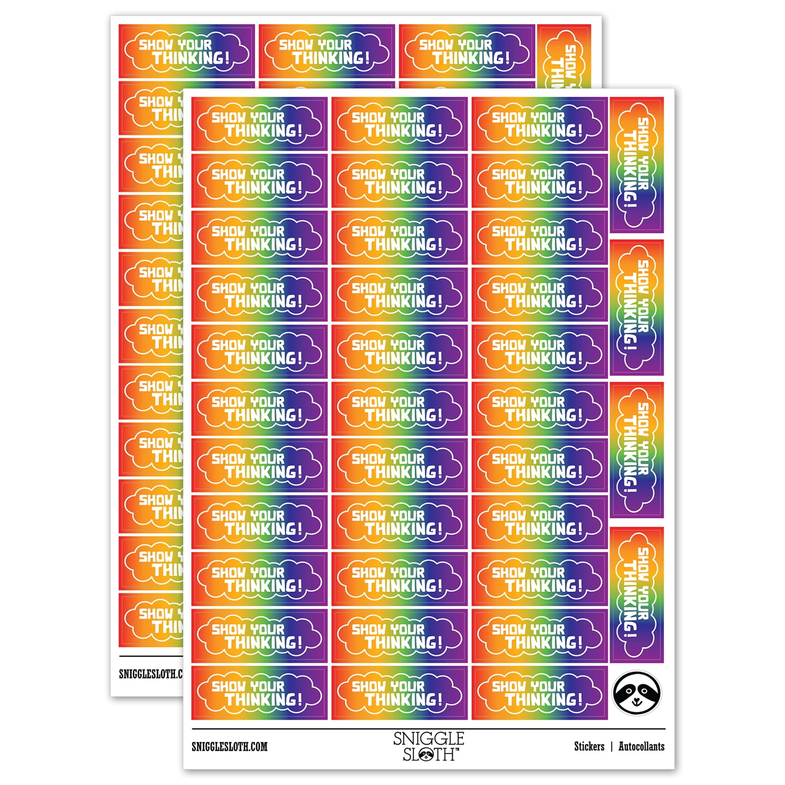 Show Your Thinking Thought Bubble Teacher Student School Sticker Set ...