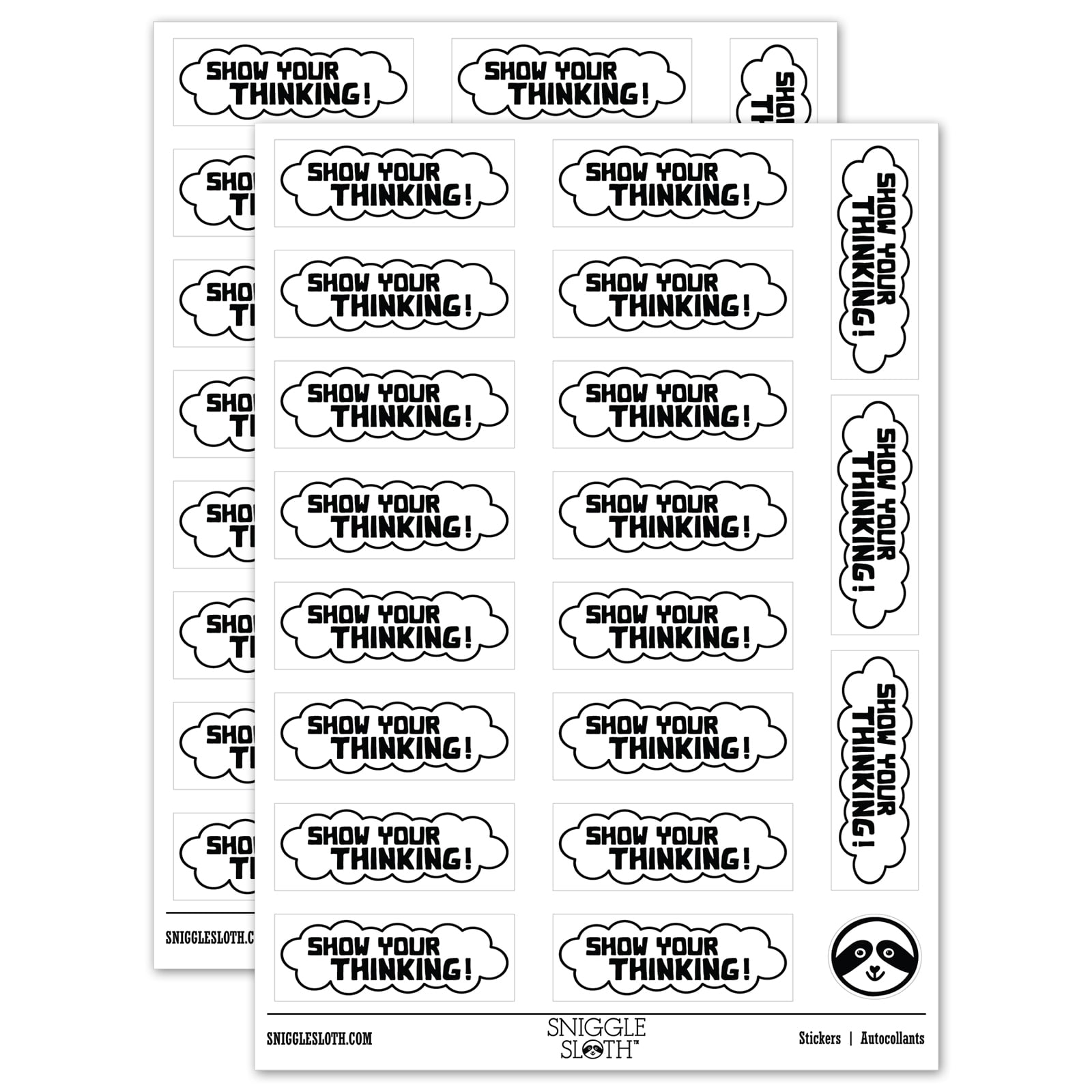 Show Your Thinking Thought Bubble Teacher Student School Sticker Set ...
