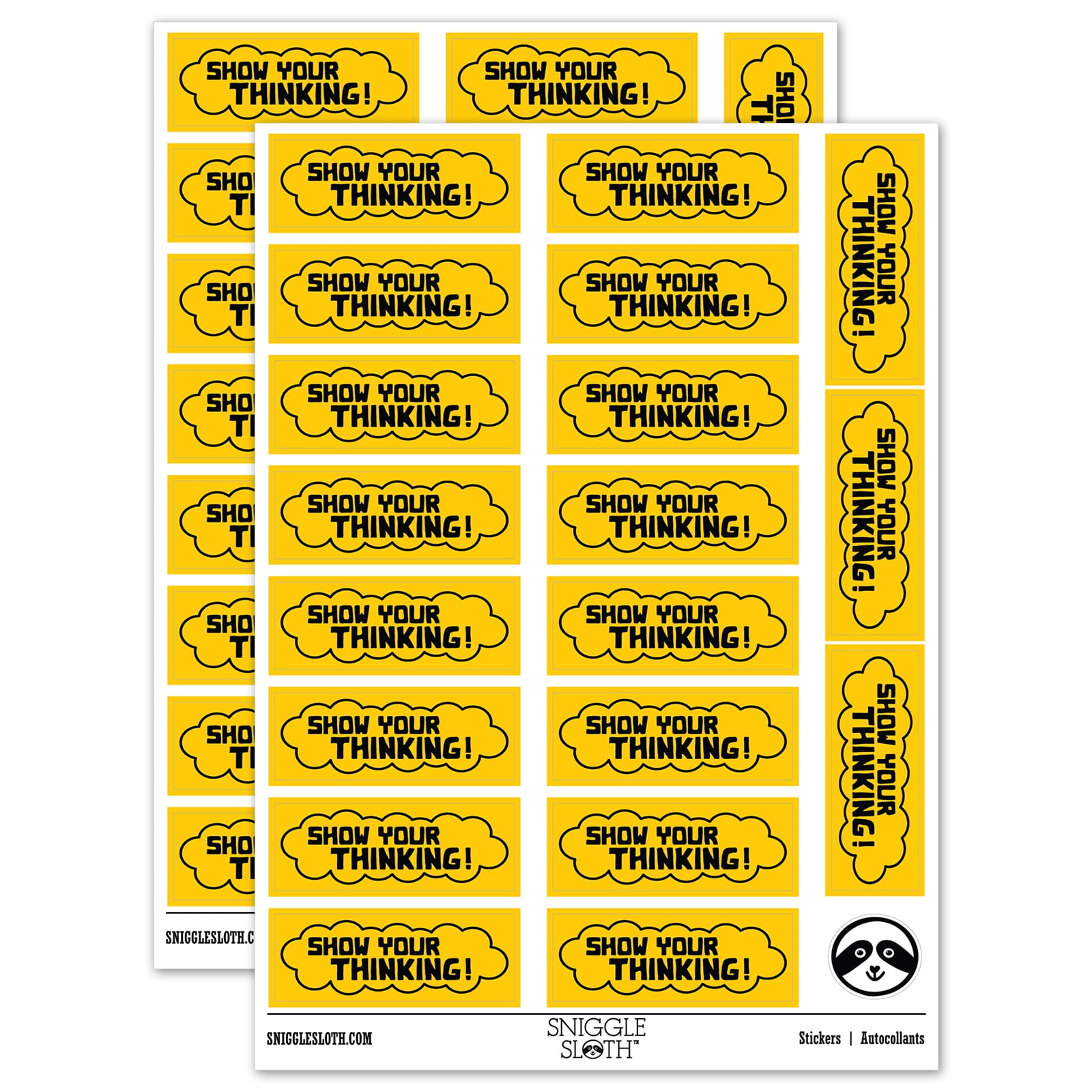 Show Your Thinking Thought Bubble Teacher Student School Sticker Set ...