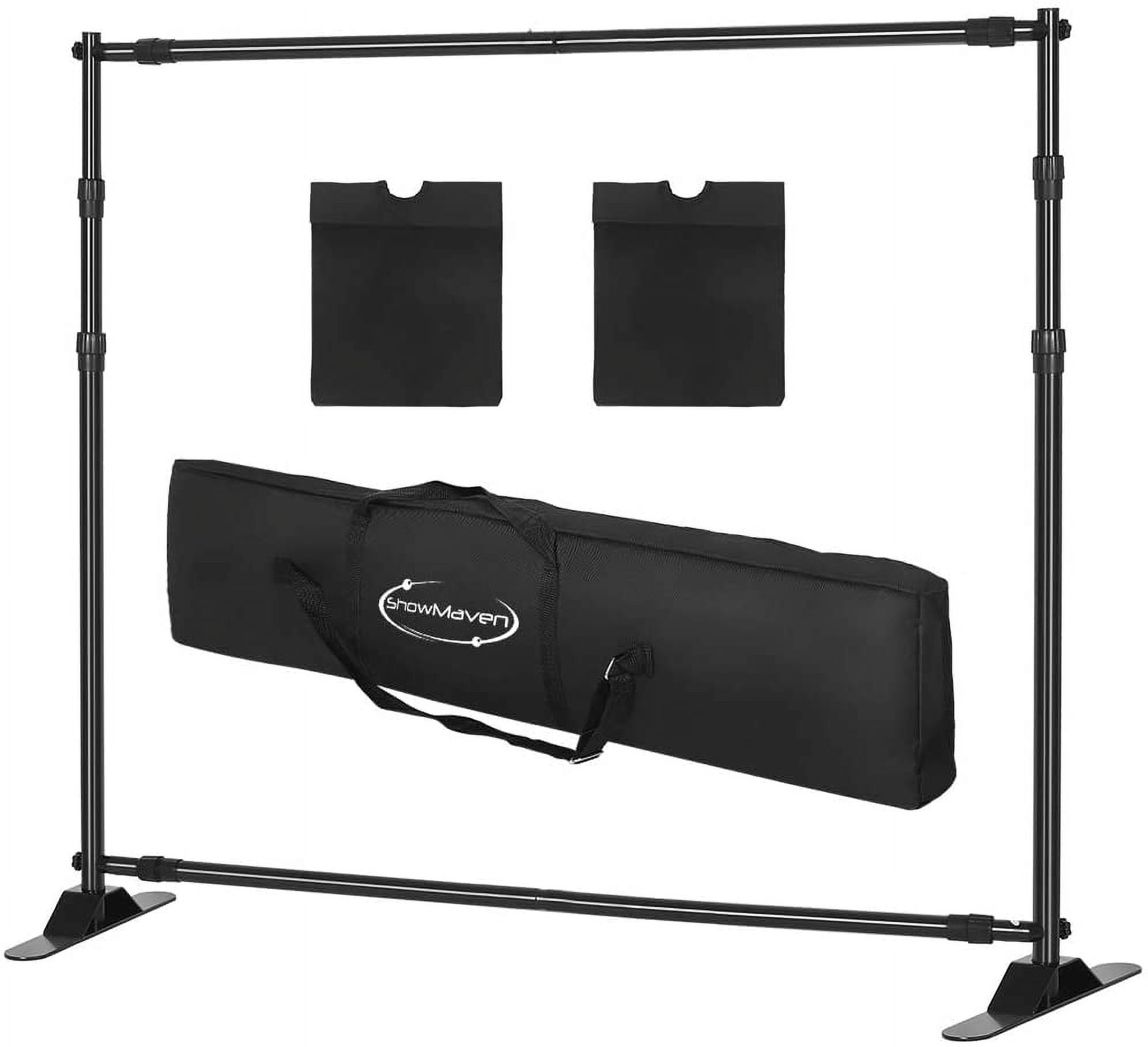 ShowMaven 8x8ft Backdrop Stand, Heavy Duty Banner Stand Adjustable ...