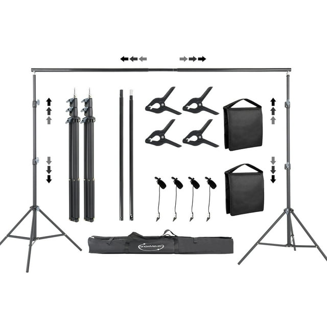 ShowMaven Backdrop Stand, 6.5x10ft Adjustable Photo Backdrop Stand with ...
