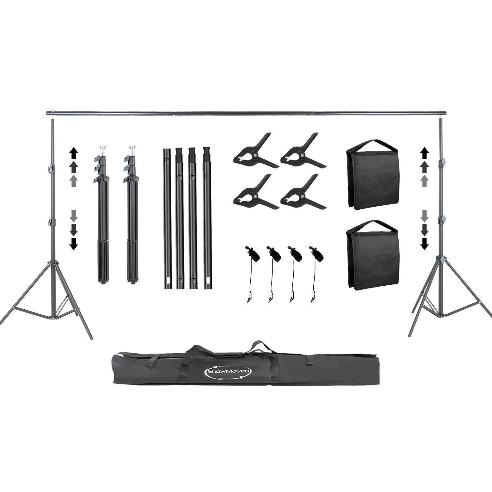 ShowMaven Backdrop Stand, Upgraded 6.5x10ft Adjustable Photo Backdrop ...