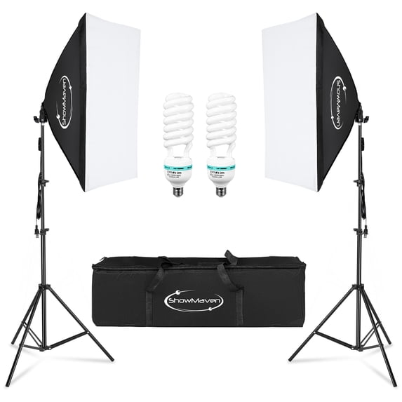 ShowMaven Professional Softbox Lighting Kit, Video Photo Studio ...