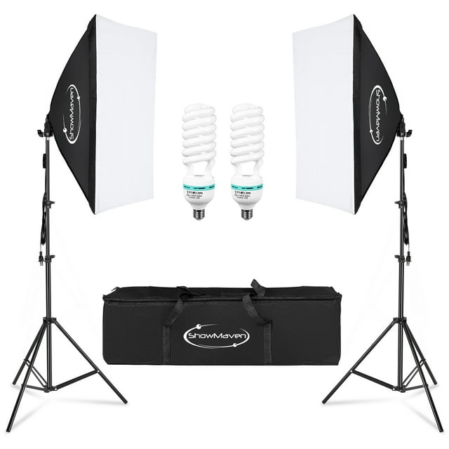 ShowMaven Professional Softbox Lighting Kit, Video Photo Studio ...