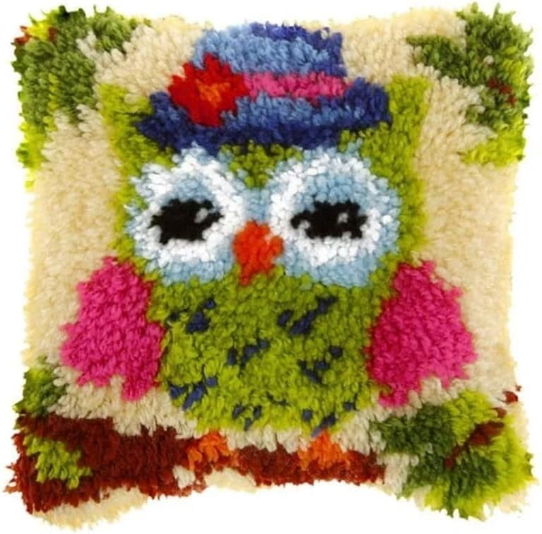 ShowNiceArt DIY Latch Hook Kits, Owl | Carpet Needlework Latch Hook ...