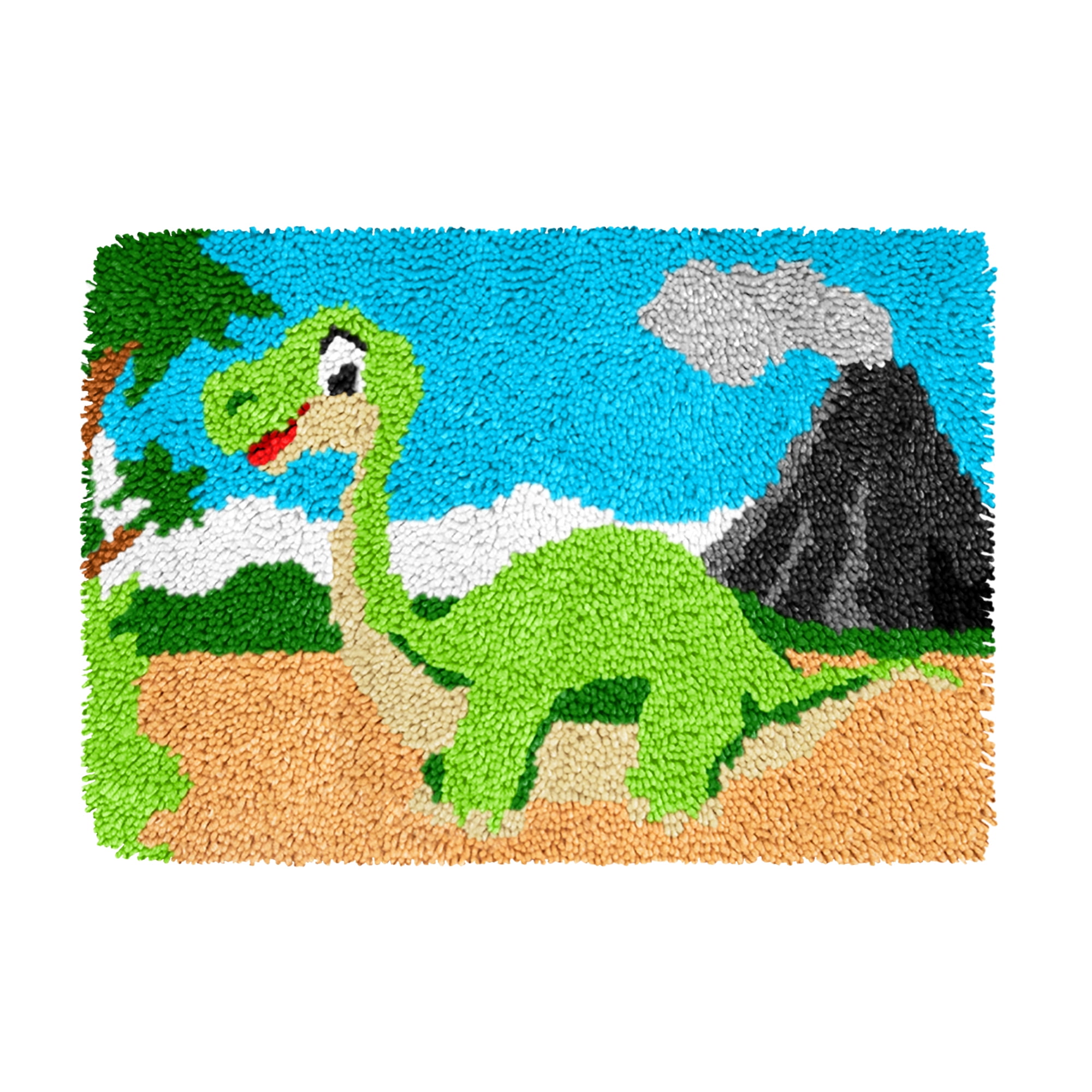 ShowNiceArt Dinosaur And Dragon | Latch Hook Rug Kit for Adults, Mat ...