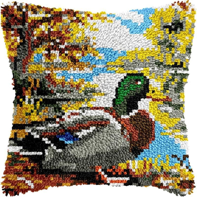 ShowNiceArt Duck | Latch Hook Kits Pillow DIY Rug Crochet Hook Cushion ...