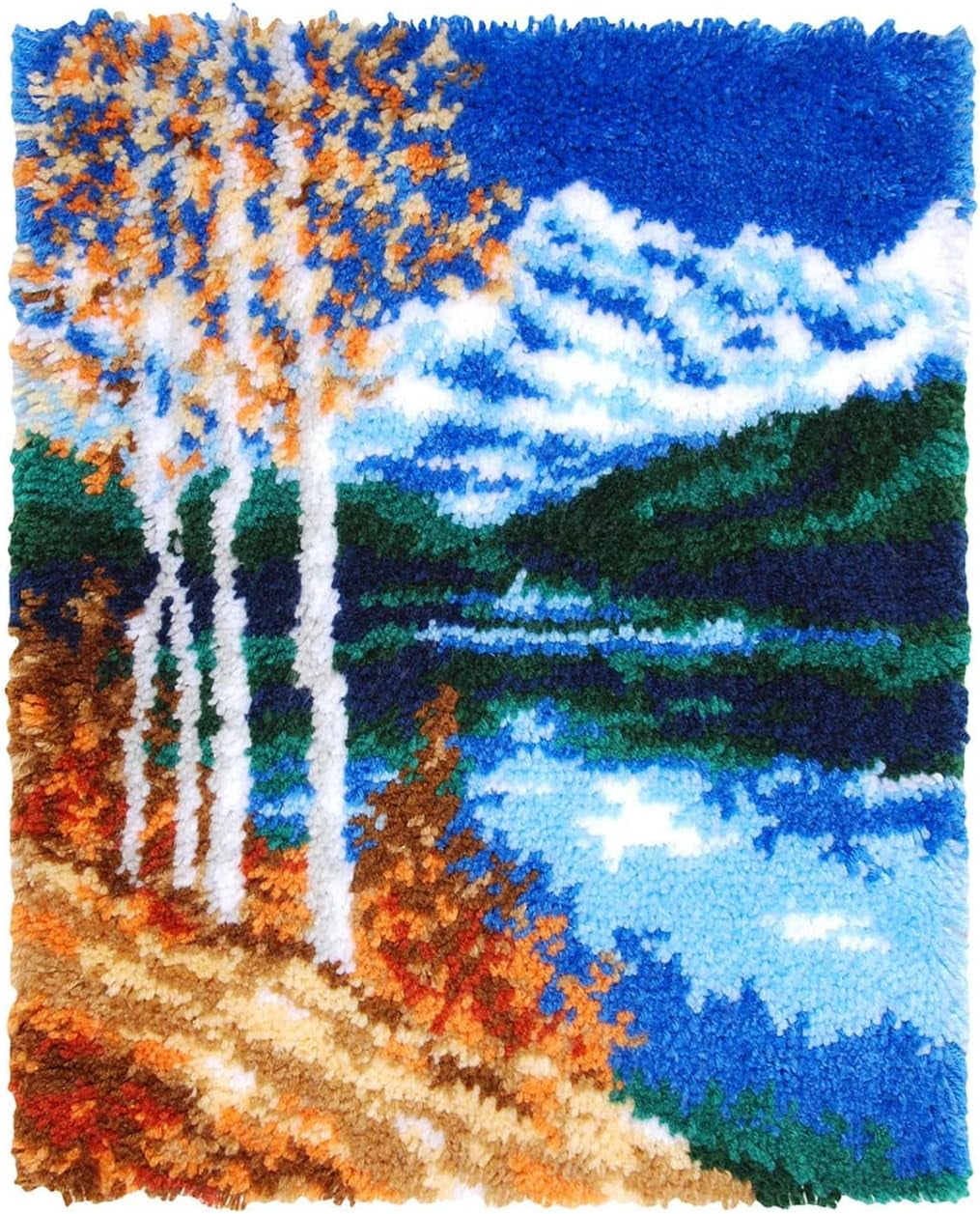 ShowNiceArt Latch Hook Kits Rug Embroidery Kit，Lake | Cover Sofa Home ...