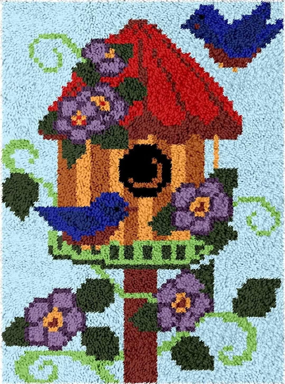 ShowNiceArt Latch Hook Rug Kits, Birds Nest | DIY Crochet Kits ...