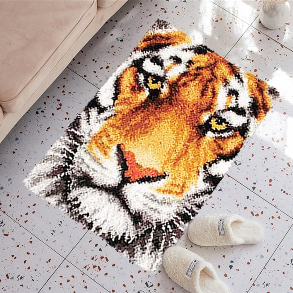 ShowNiceArt Latch Hook Rug Kits， Embroidery DIY Tiger Pattern | Crochet ...