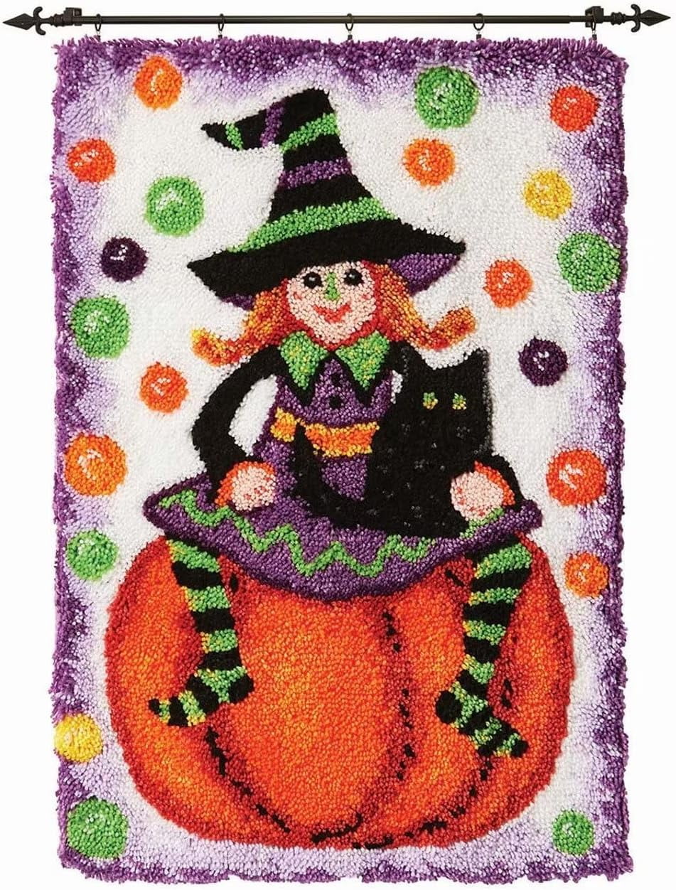 ShowNiceArt Latch Hook Rug Kits, Halloween Wizard | Home Carpet Rug ...