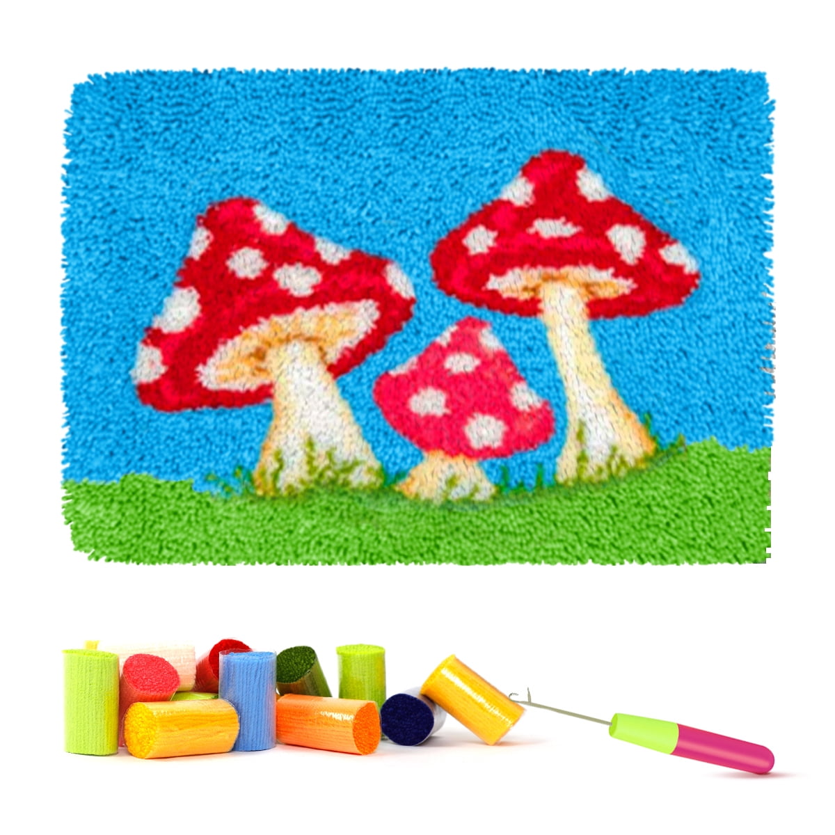 ShowNiceArt Latch Hook Rug Kits for Adults,Crafting Arts Cushion Mat ...