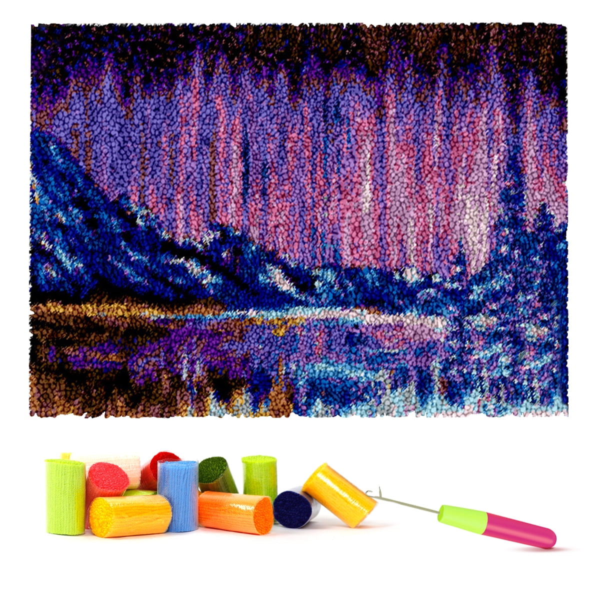 ShowNiceArt Latch Hook Rug Kits for Adults,Crafting Arts Cushion Mat ...