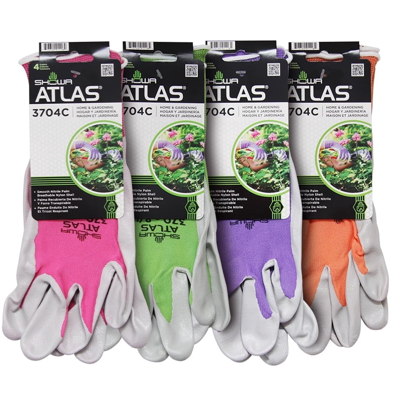 Showa Atlas 370 Garden Gloves 4 Pk Assorted Colors - Size L - Walmart.com