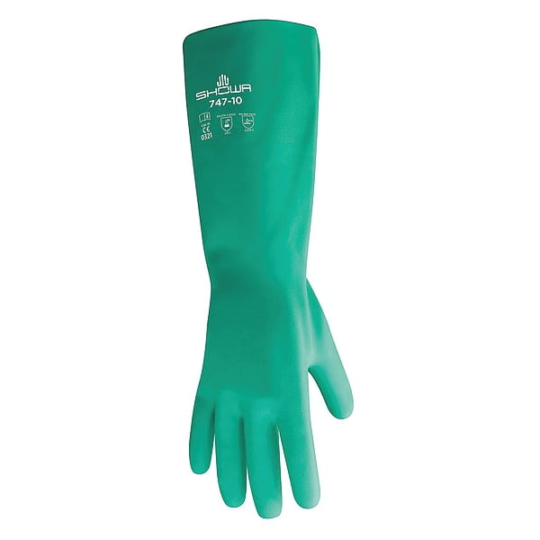 Showa 747 Nitrile Chemical Resistant Safety Gloves, Unlined, Food Safe ...