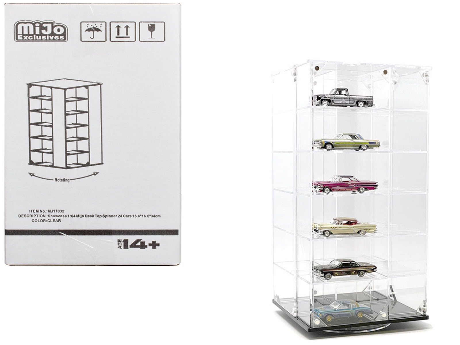 Showcase 24 Car Display Desktop Spinner with Cover "Mijo Exclusives ...