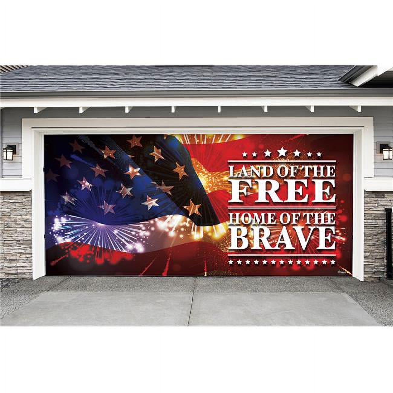 Showdown Displays 7' x 16' Red and Blue US Liberty Patriotic Single Car ...