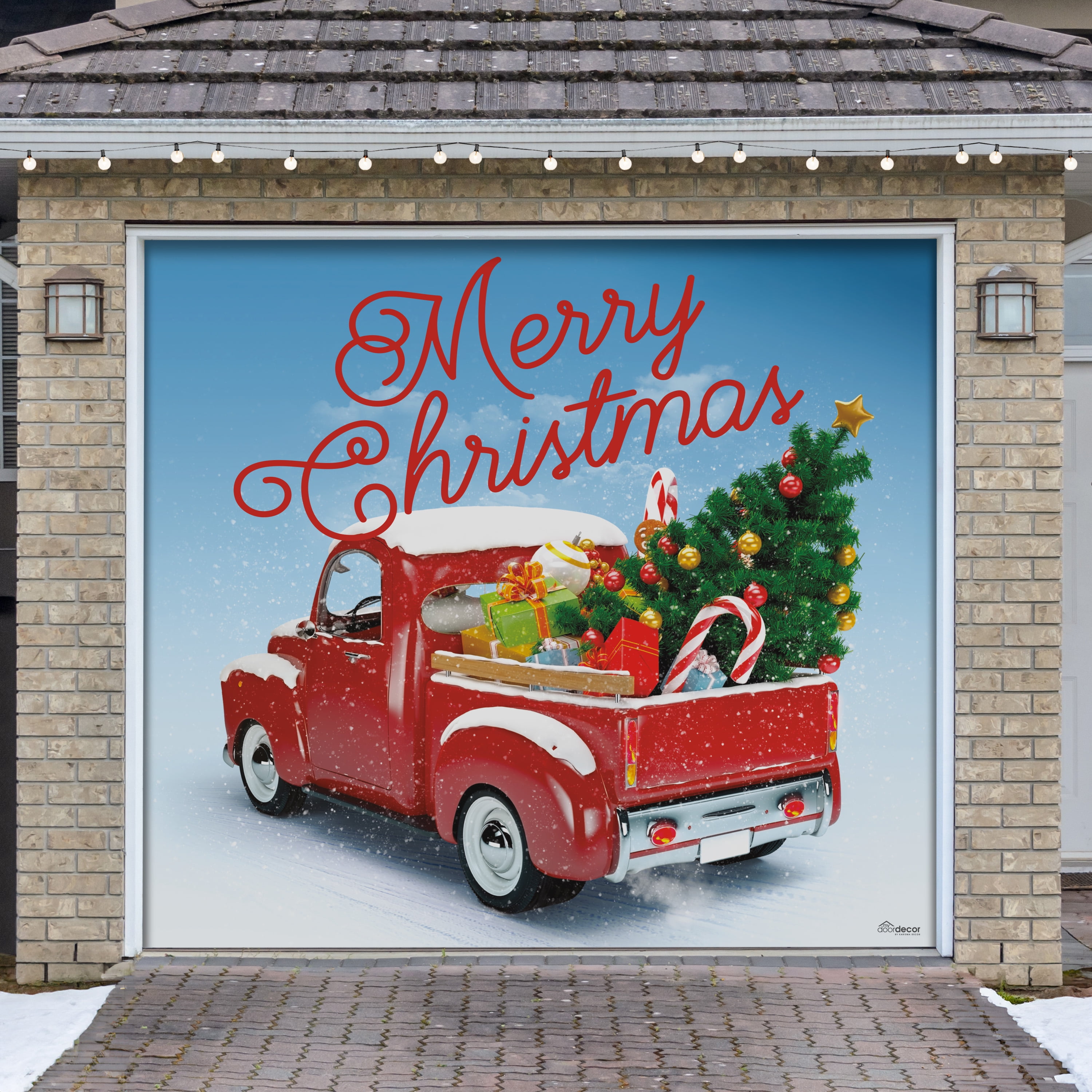Showdown Displays 7' x 8' Green and Red "Merry Christmas" Outdoor Car ...