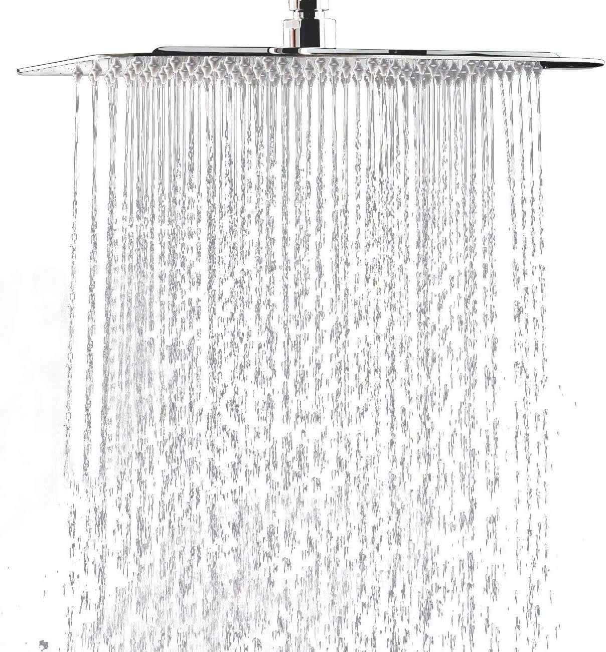 Shower , 16 Inch High Rainfall Shower, Square Thin Waterfall Bath ...