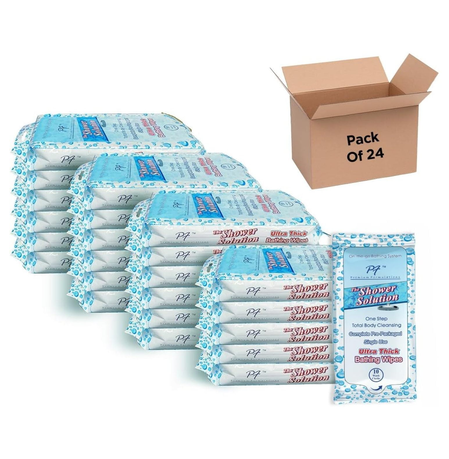 Shower - Adult Bathing Wipes, Extra Large and Extra Thick, 240 Wipes ...