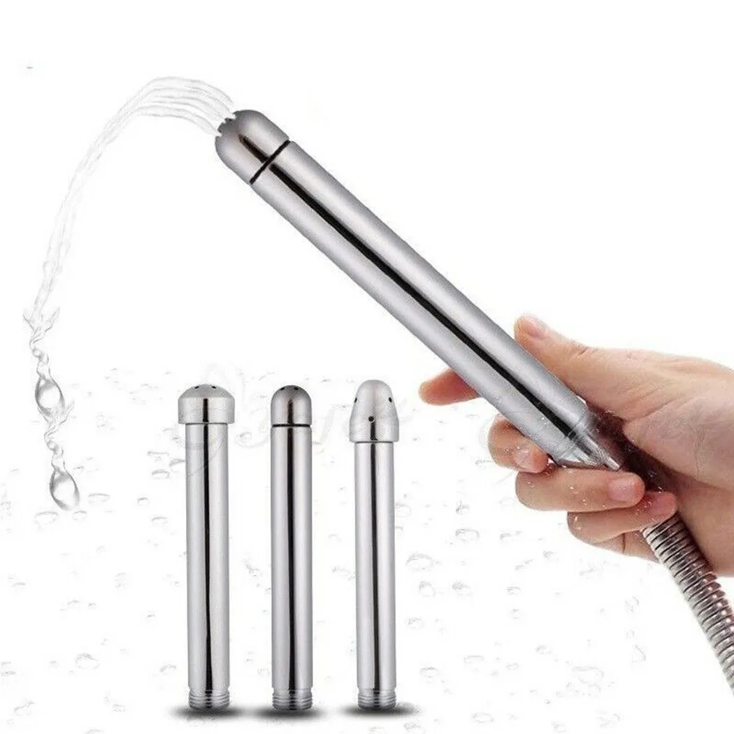 Shower Aluminum Enema Shower With 3 Heads Water Nozzle 3 Style Head ...