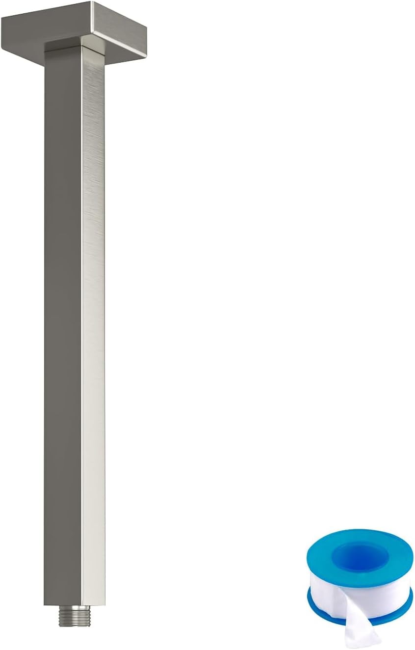 Shower Arm 16 Inch Brushed Nickel Ceiling Mount Shower Arm and Flange ...