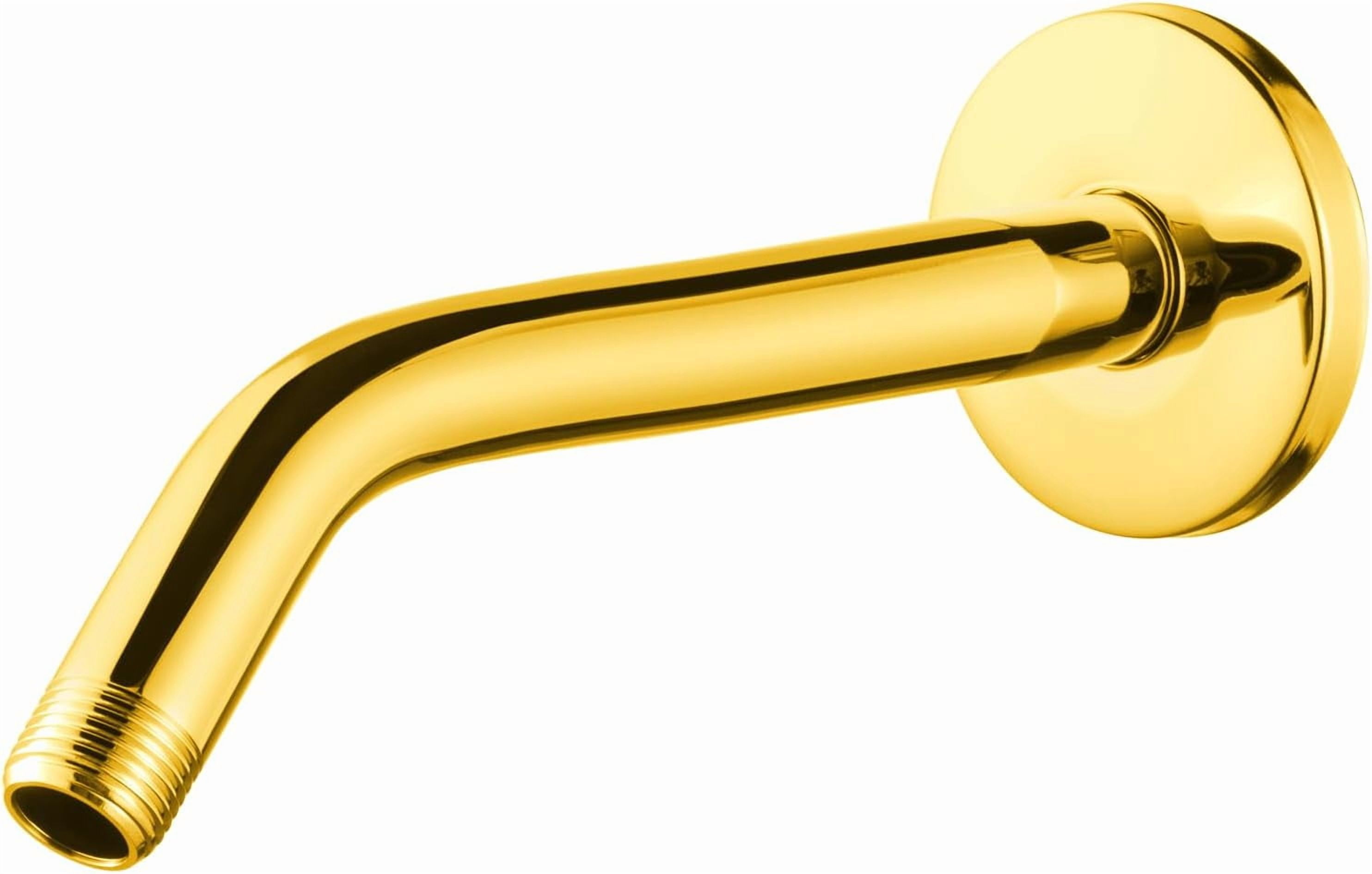Shower Arm with Flange, 10 in Bright Gold Wall Mount Replacement Angle ...