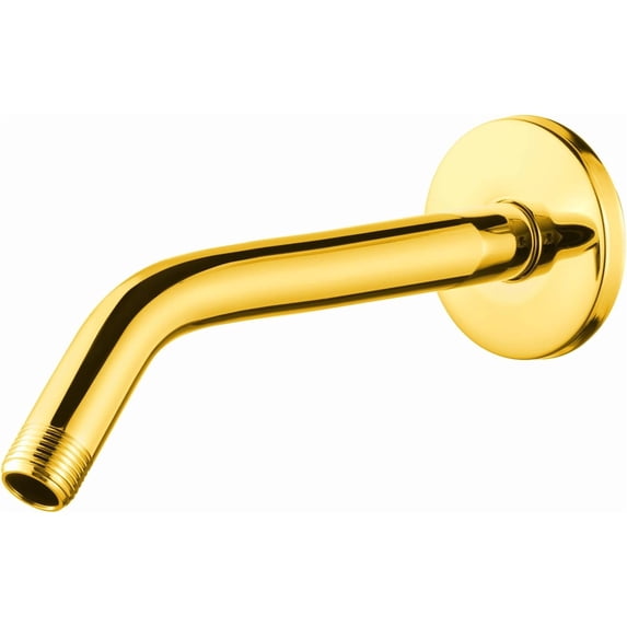 Shower Arm with Flange, 10 in Bright Gold Wall Mount Replacement Angle ...