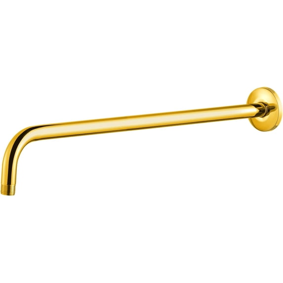 Shower Arm with Flange, 24 in Bright Gold Wall Mount Replacement Angle ...