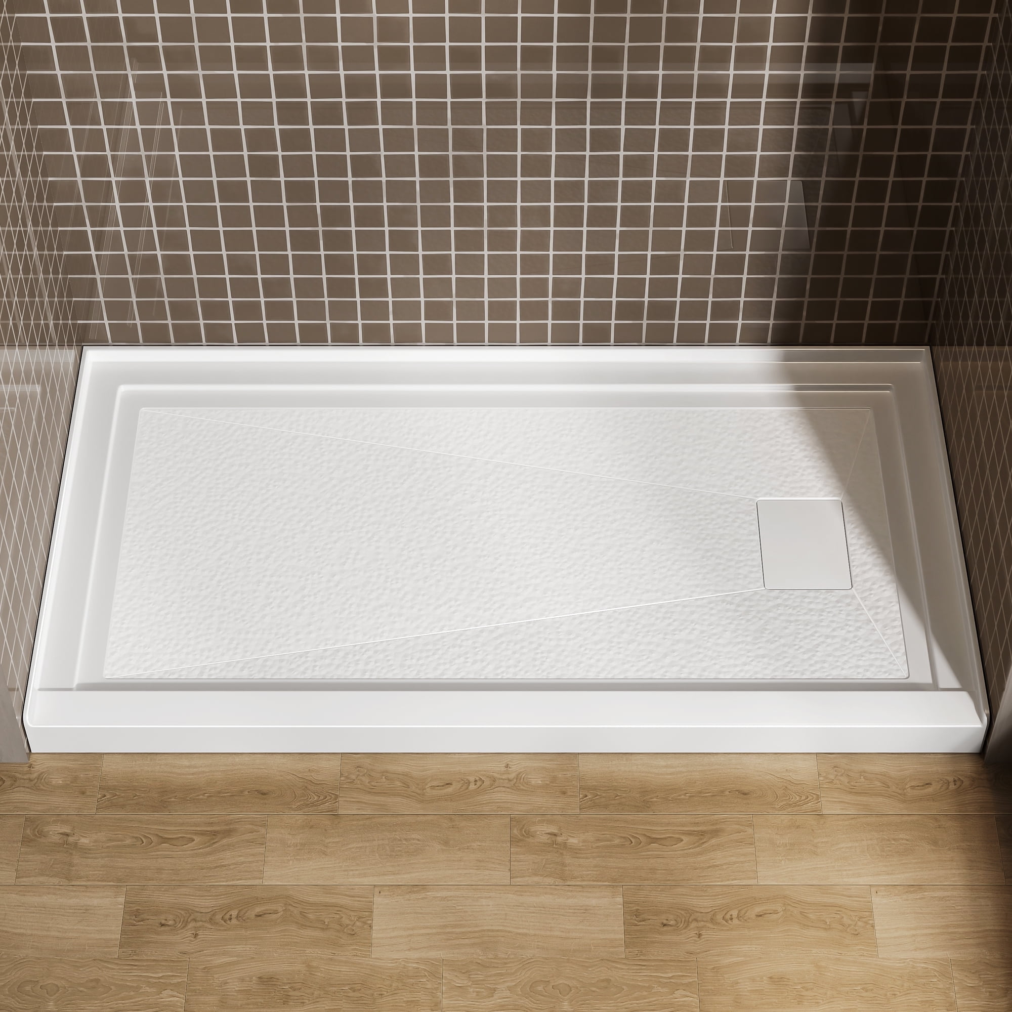 Shower Base 32 in. D x 60. in. W x 3 3/4 in.H Center Drain Acrylic ...