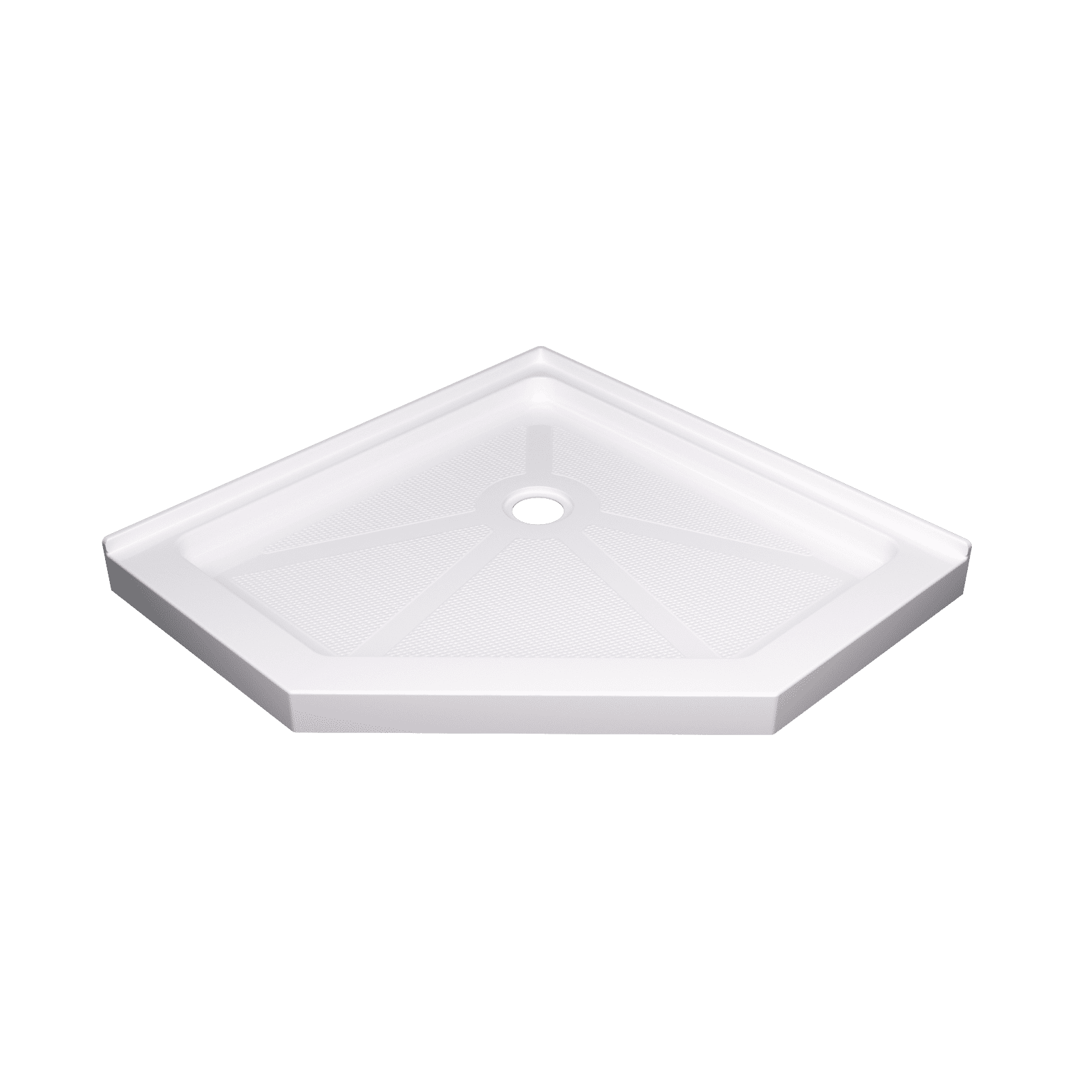 Shower Base, 36 in. D x 36 in. W x 2 3/4 in. H Corner Drain Neo-Angle ...