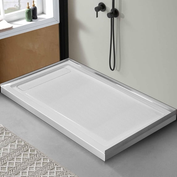 Shower Base Single Threshold Shower Tray with Center Drain Rectangle ...