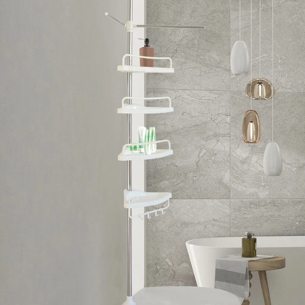 Shower Bath Caddy Corner Storage Rack Wall Shelf Pole Organizer ...