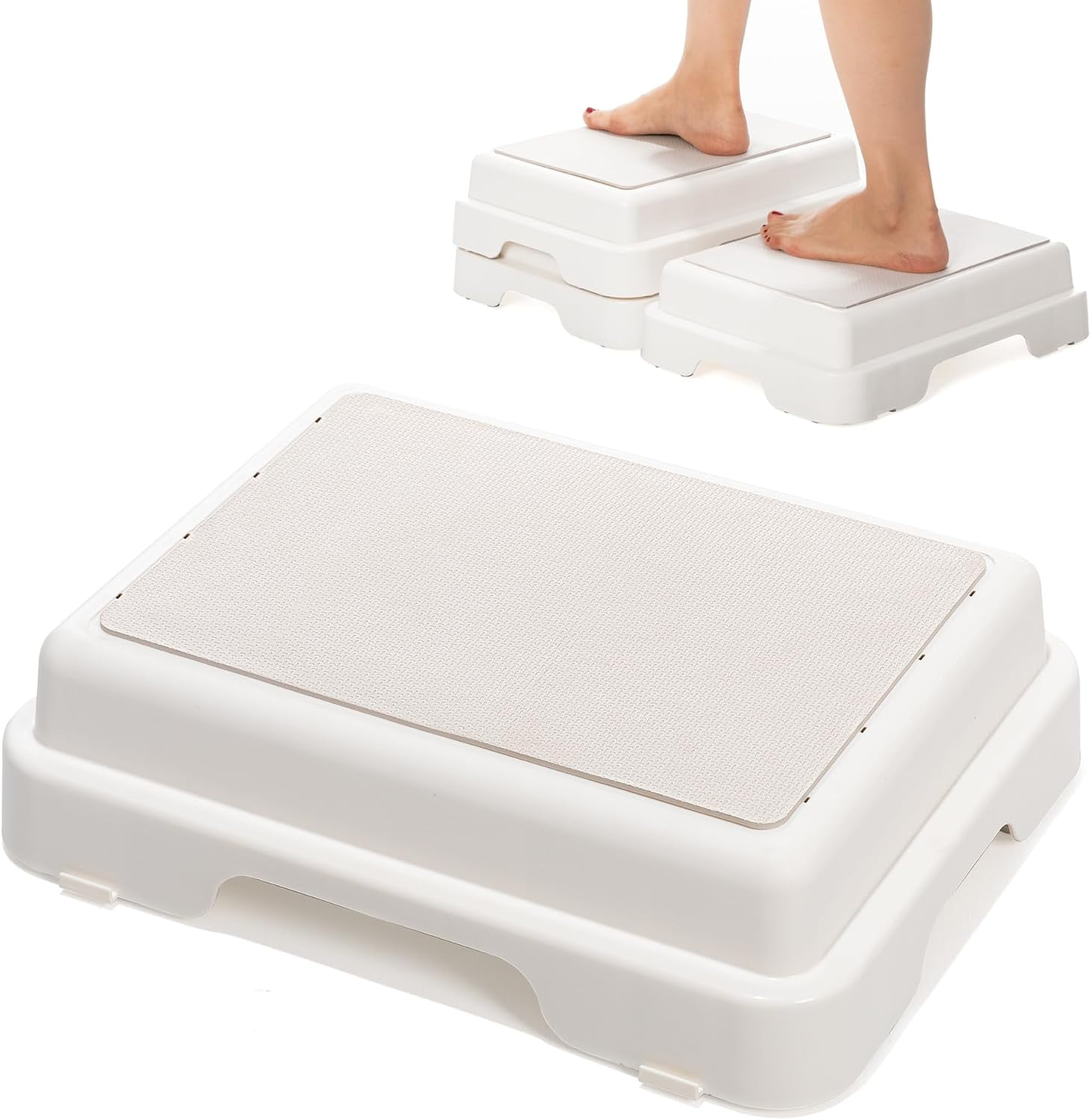 Shower Bath Step Stackable Bathtub Non Slip Safety Step Stool, Indoor ...