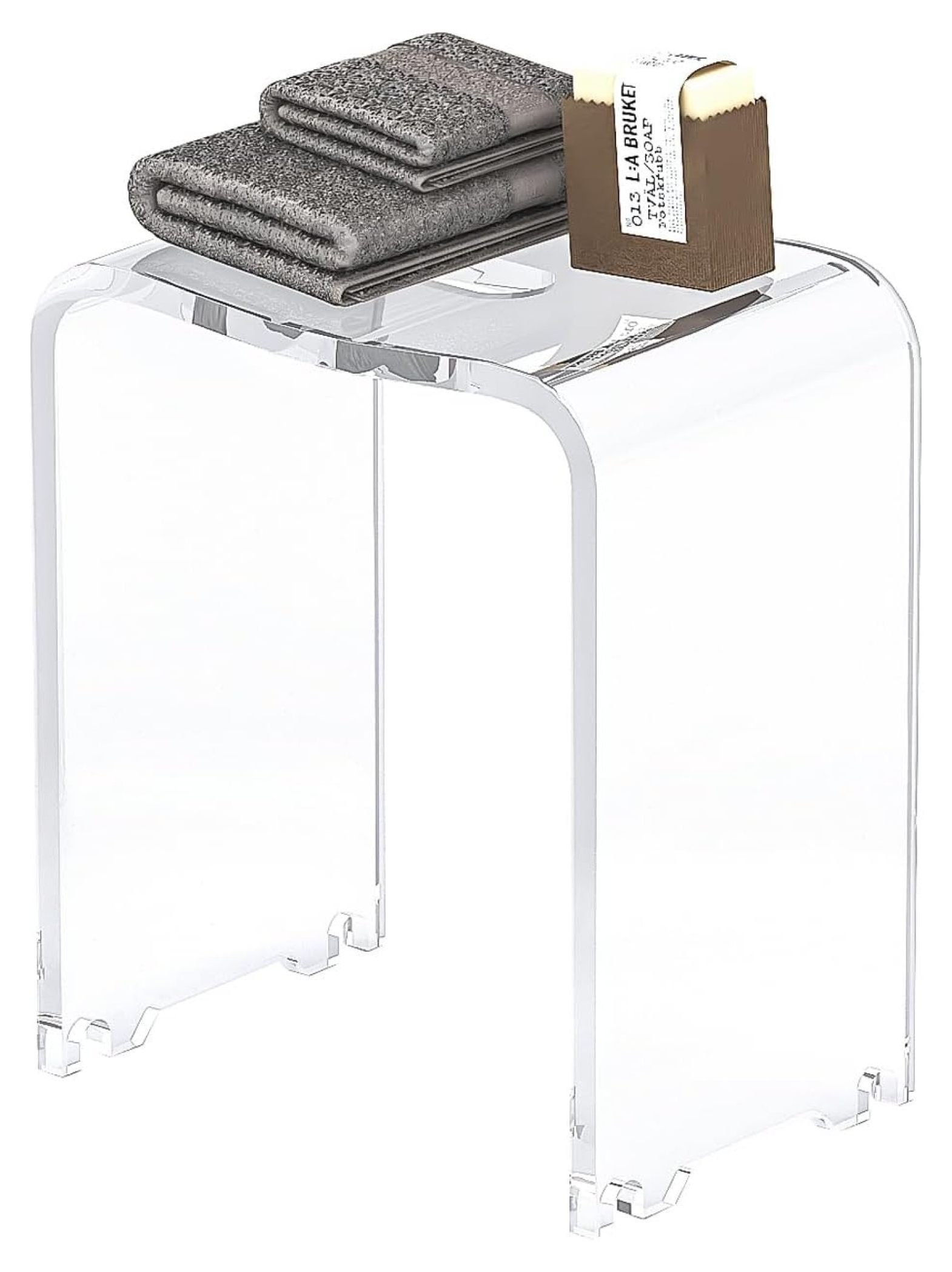 Shower Bench, Clear Shower Stools for Adults Sitting, Portable Clear Bath Seat with Rounded Edge ...