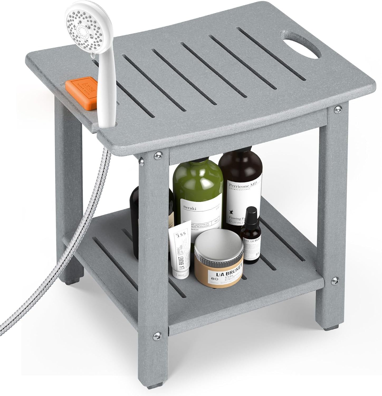 Shower Bench for Inside Shower, HDPE Shower Stool for Shaving Legs ...