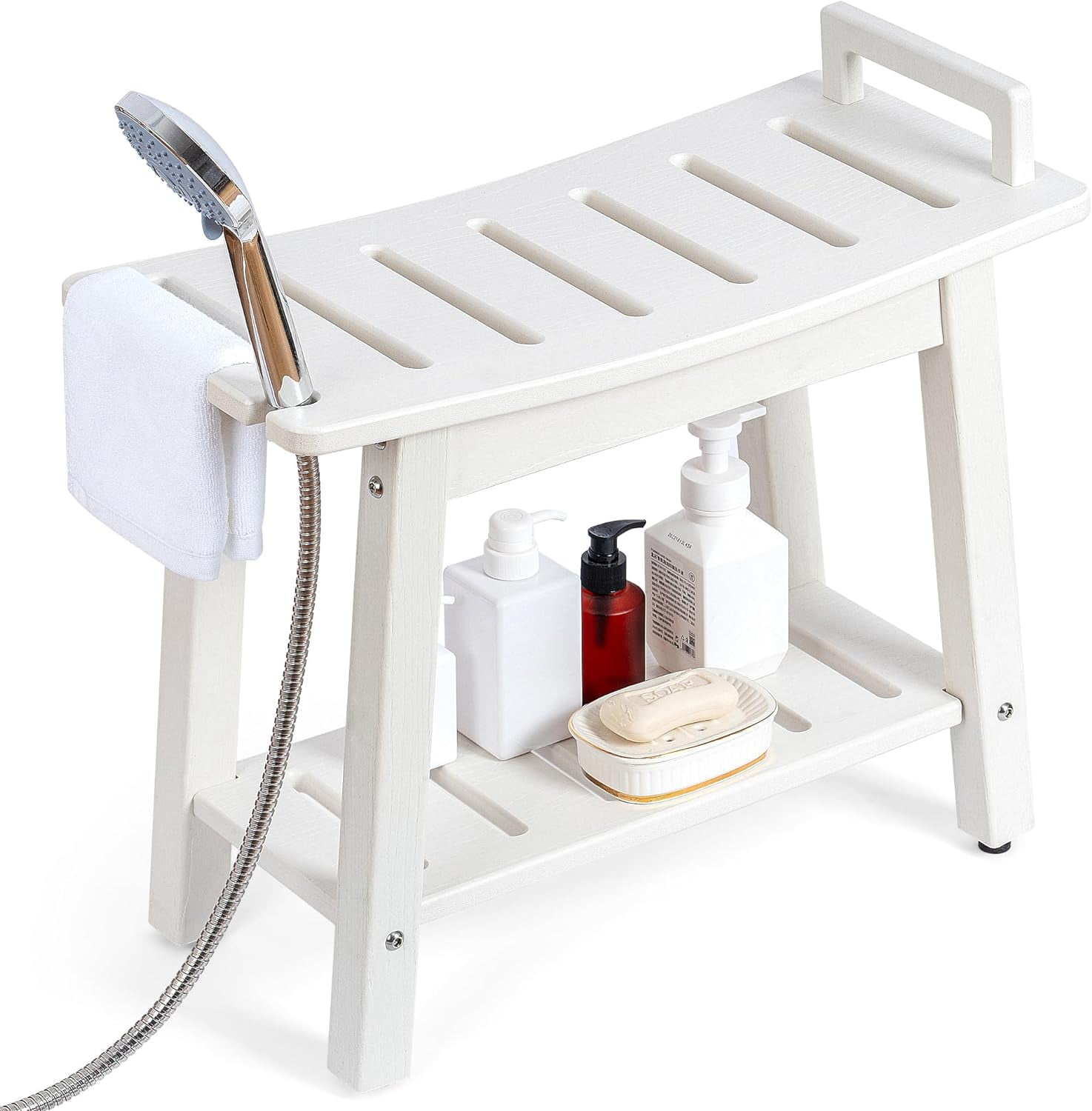 Shower Bench for Inside Shower Shaving Legs, Large Waterproof Shower ...