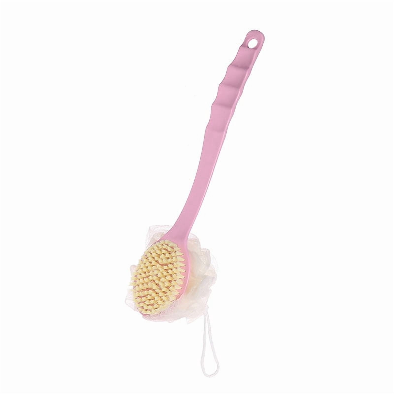 Shower Body Brush with Bristles and Loofah,Back Scrubber Bath Mesh ...