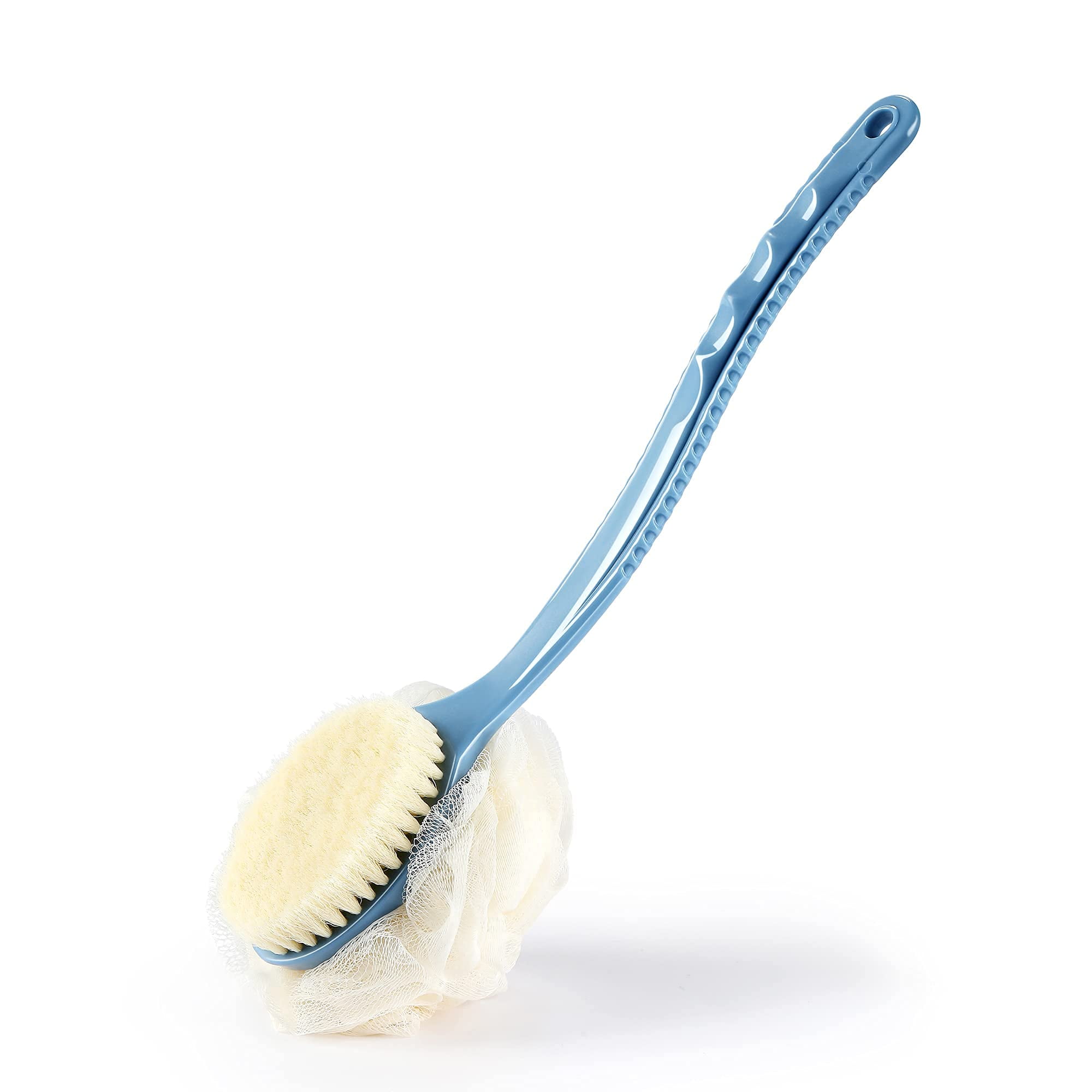 Shower Body Brush with Bristles and Loofah,Back Scrubber Bath Mesh ...