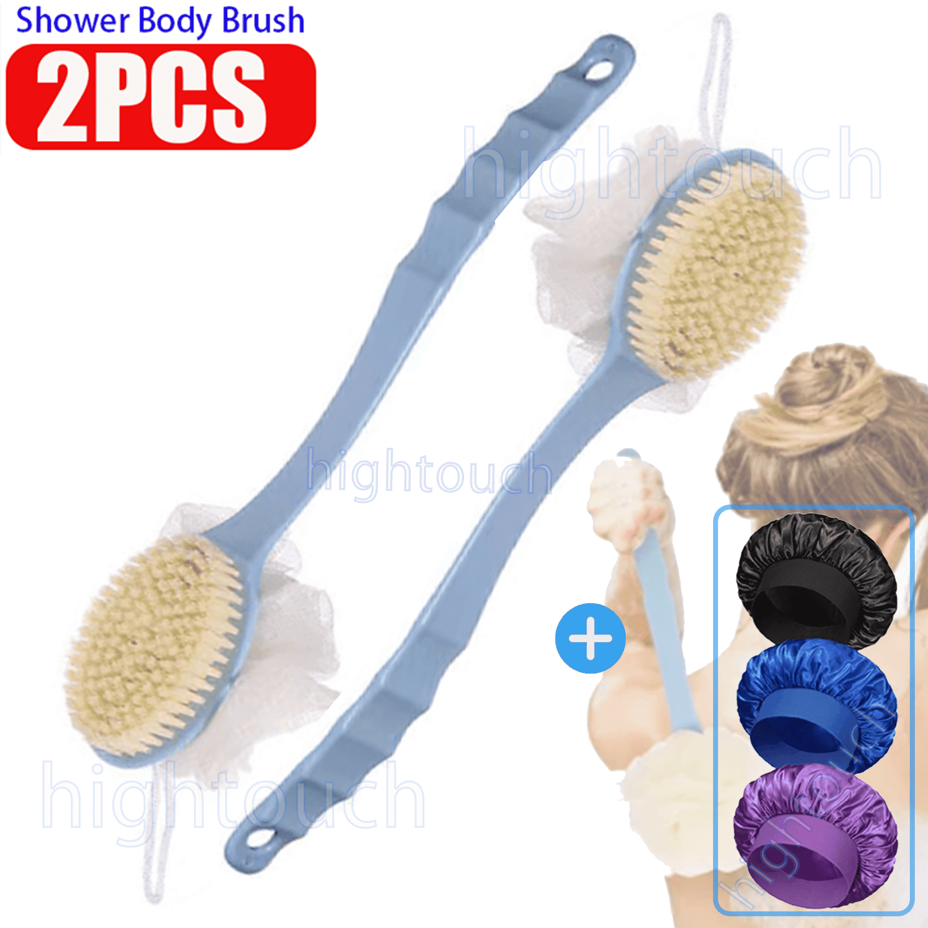Shower Body Brush, Exfoliating Bath with Loofah Sponge and Bristles ...