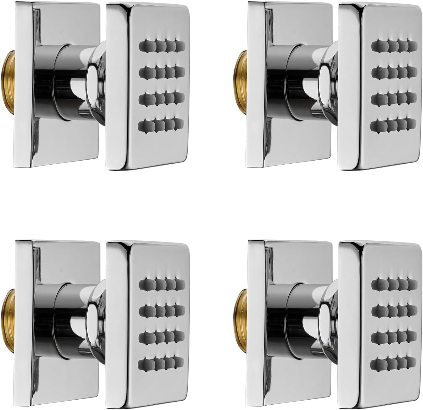 Shower Body Sprayer Jets 4Pcs Square Shower Body Jet Brass Head Spray ...