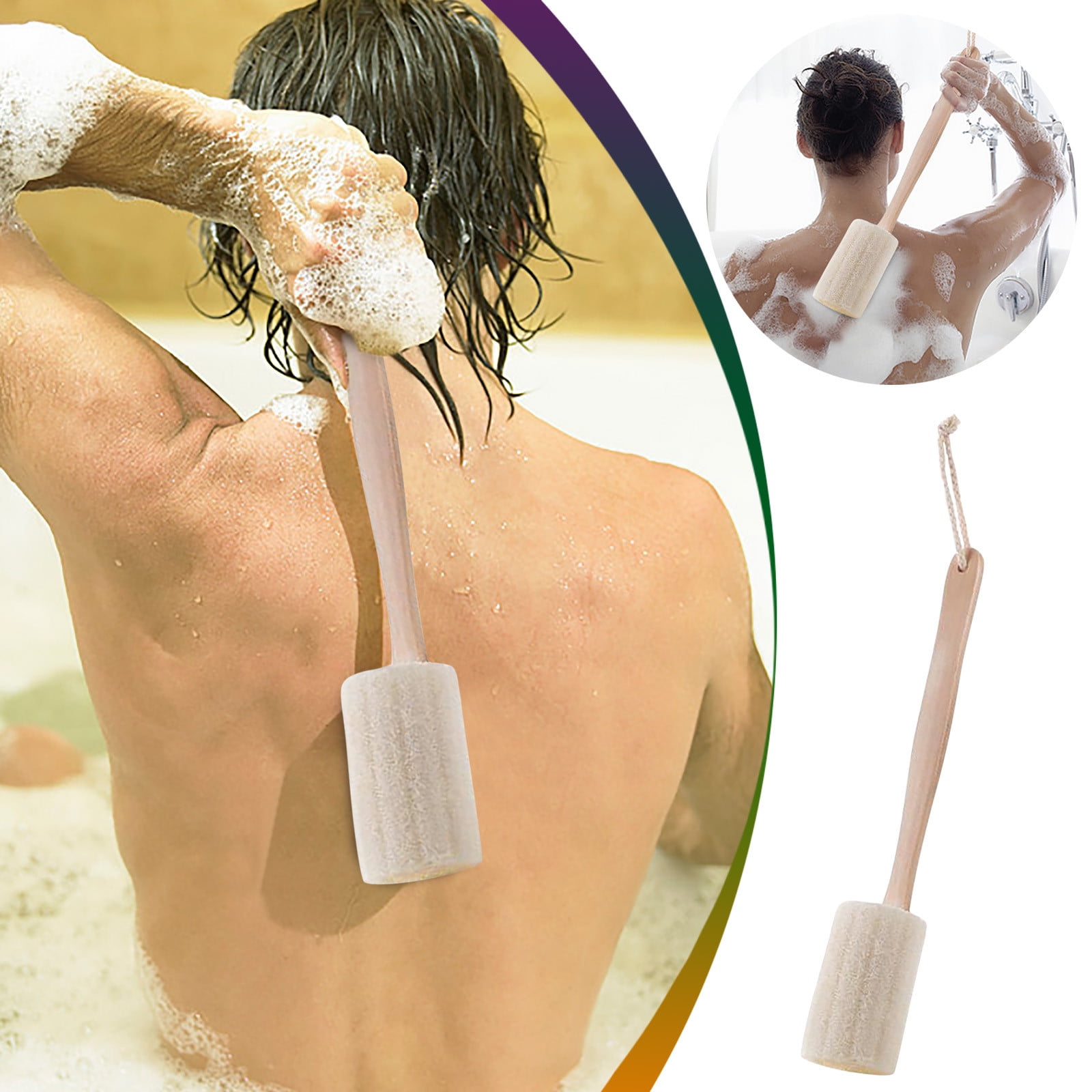 Shower Brush for Post Shower Scrub | Long Handle Exfoliating Back ...